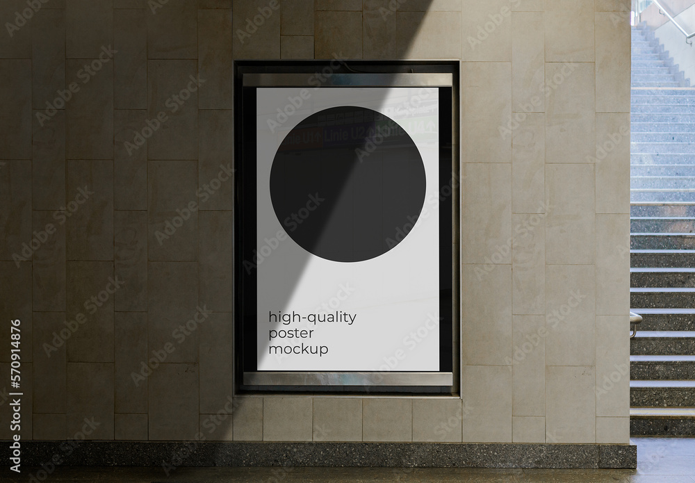 Street Outdoor Poster Advertising Mockup Template Subway Metro Stock ...