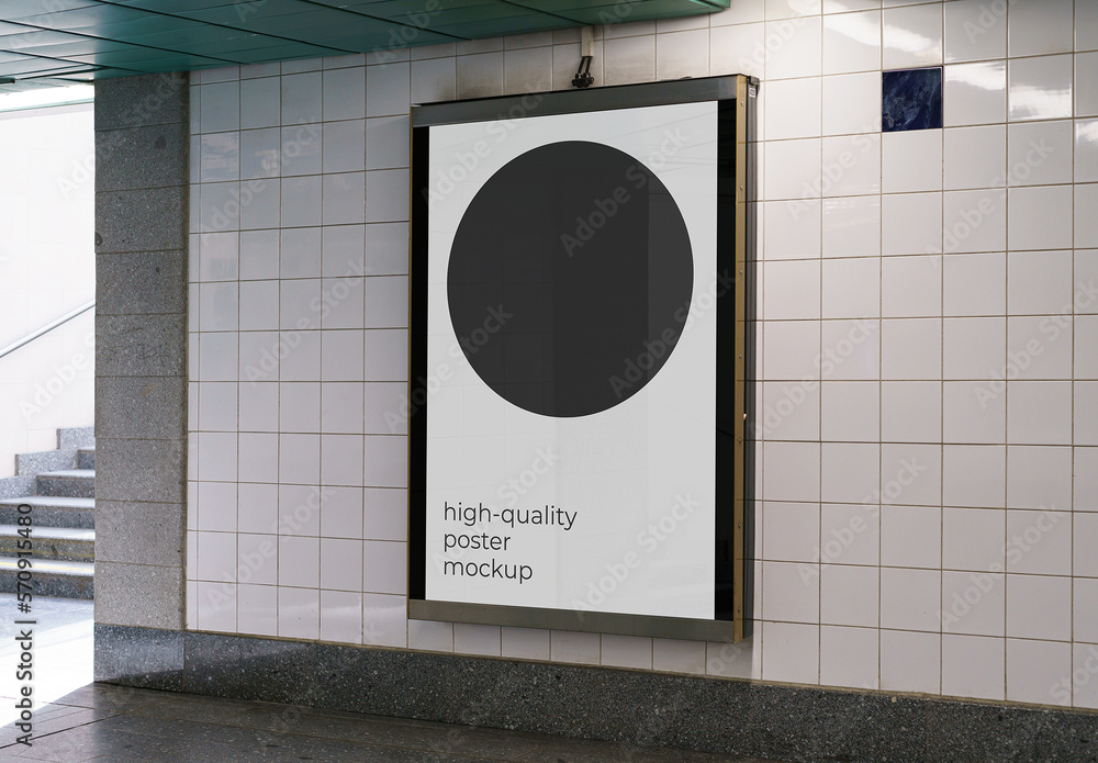 Modelo de Street Outdoor Poster Advertising Mockup Template Subway ...