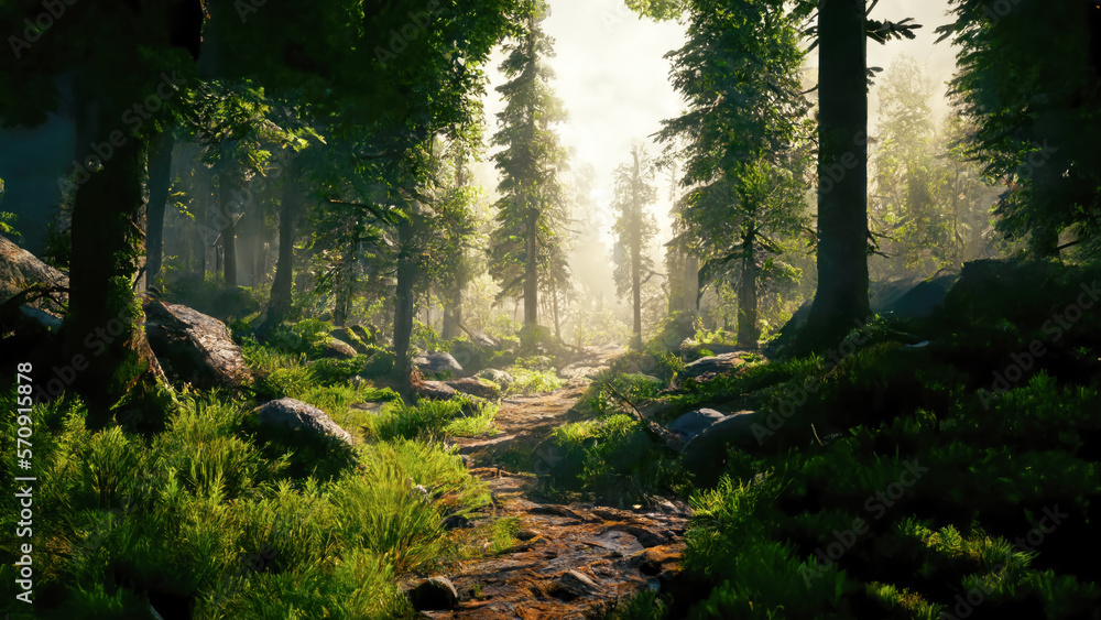 Forest landscapes A beautiful sunrise landscape of Danongdafu Forest ...