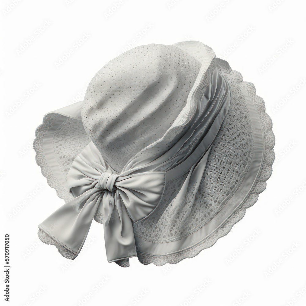 Detailed illustration of a vintage white traditional bonnet cap ...