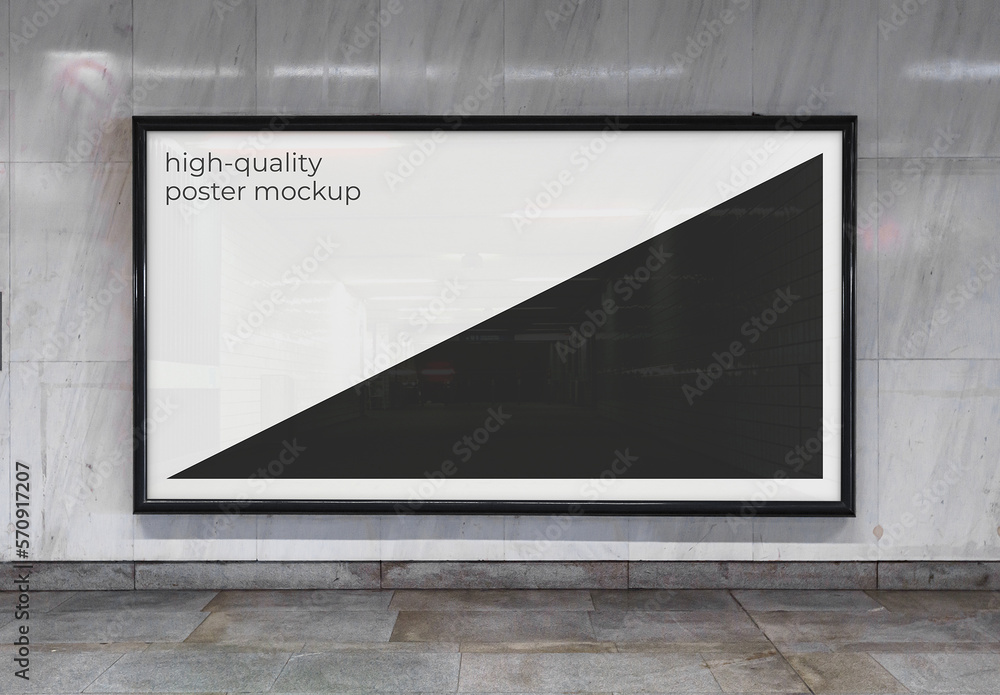 Street Outdoor Poster Advertising Mockup Template Subway Metro Stock ...