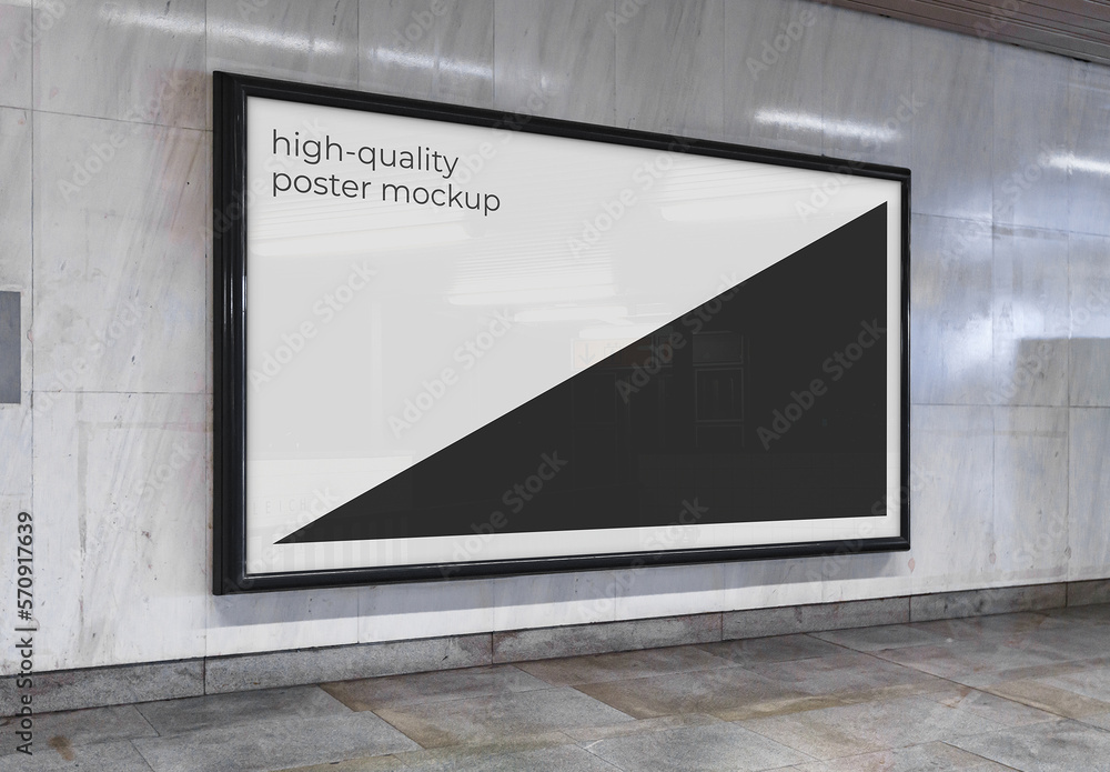 Street Outdoor Poster Advertising Mockup Template Subway Metro Stock ...