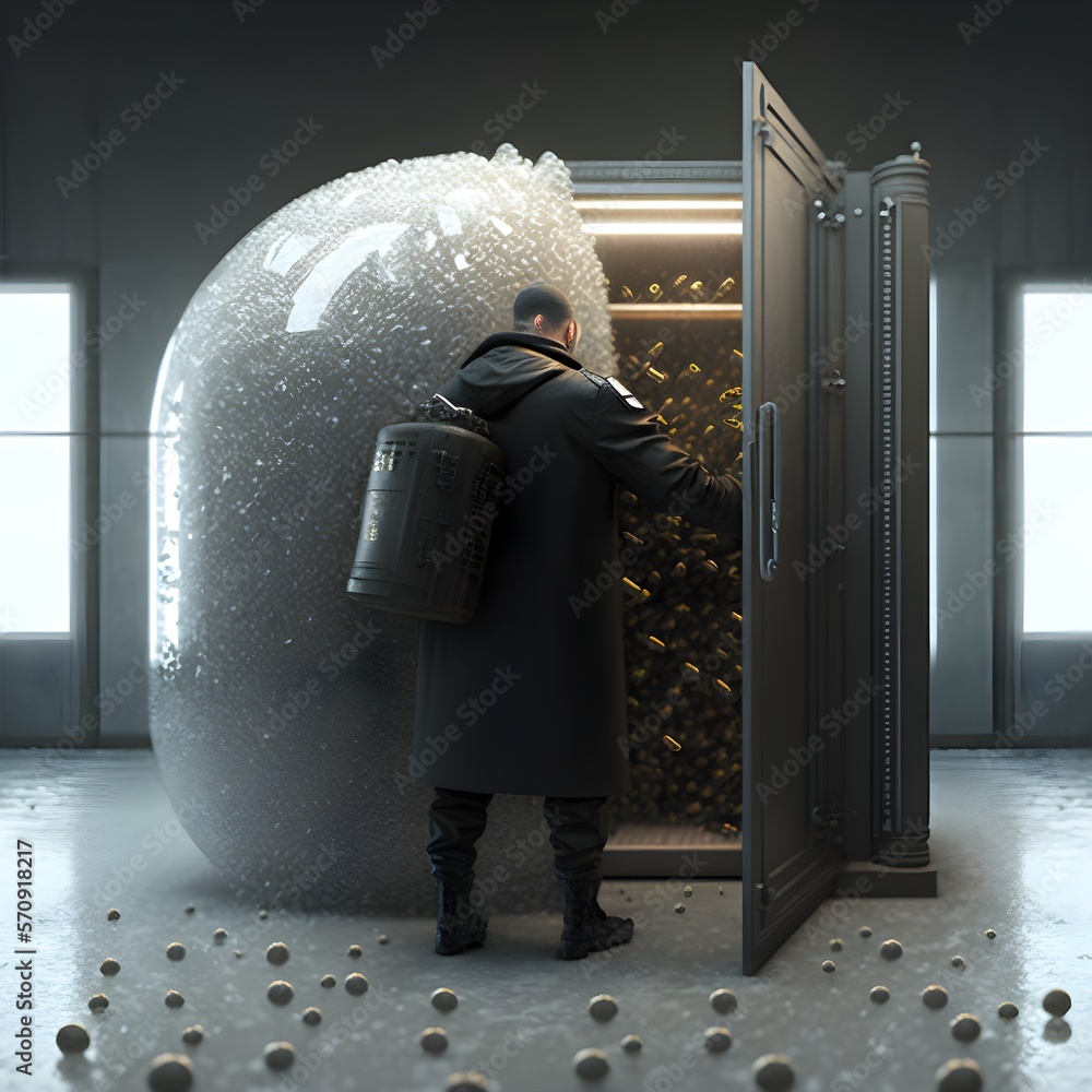 man in black locker with aliens inside it in a snow globe snow globe ...