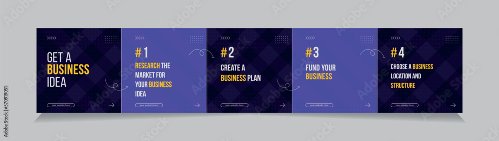Instagram Carousel Template Set of editable social media instagram ...