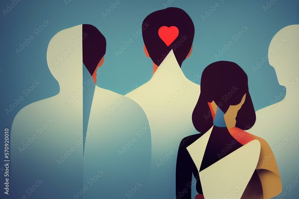 Divorce illustration, transparent background. Flat tiny relationship ...