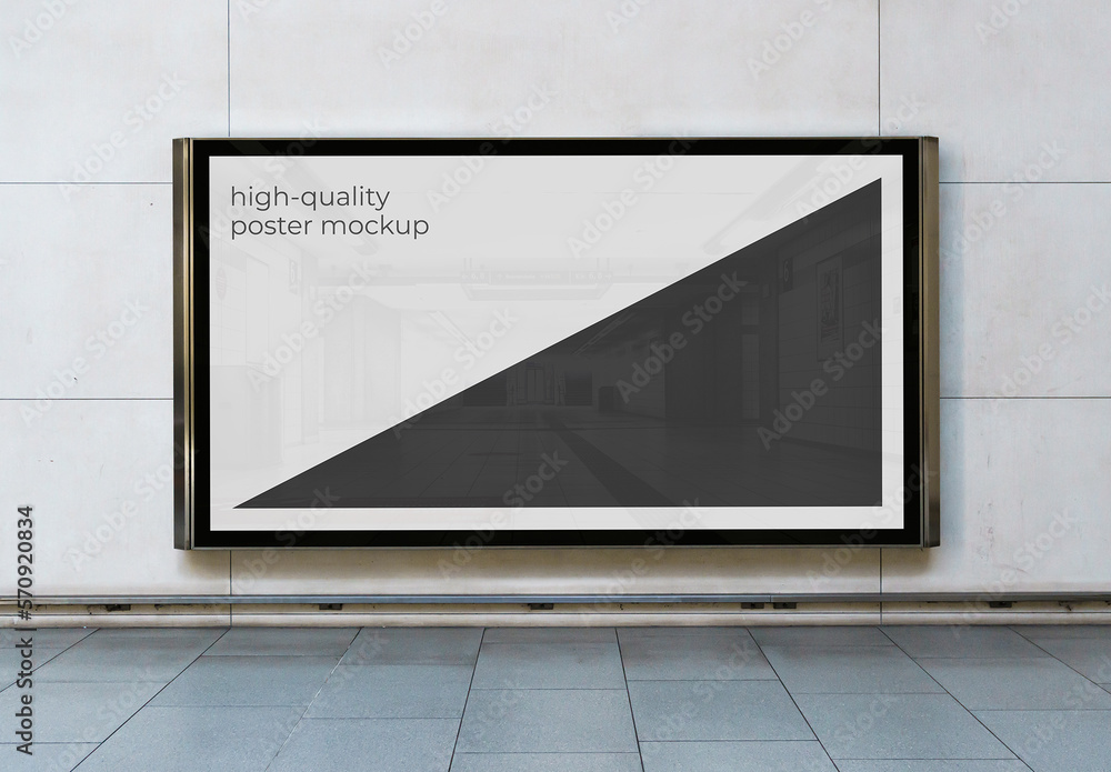 Street Outdoor Poster Advertising Mockup Template Subway Metro Stock ...