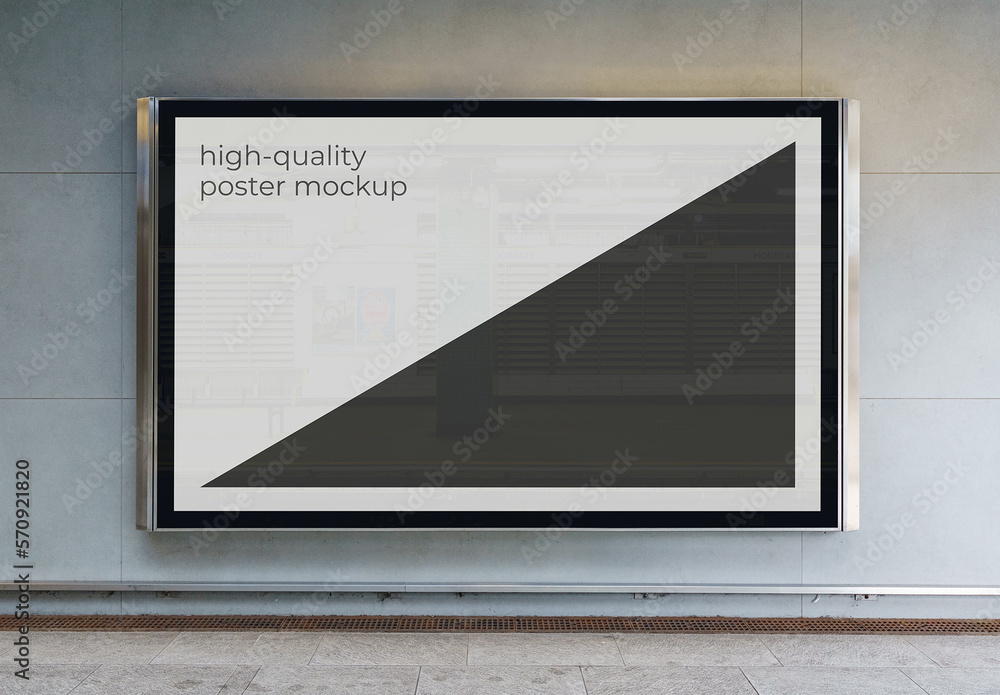 Street Outdoor Poster Advertising Mockup Template Subway Metro Stock ...