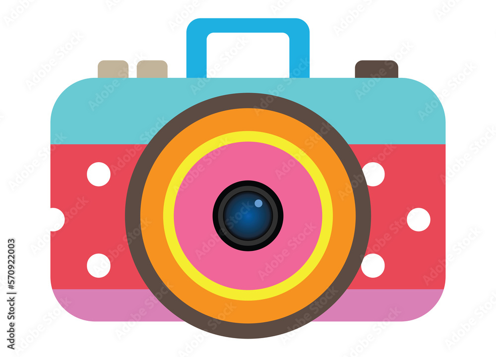 Cute colourful camera clip art Stock Illustration | Adobe Stock
