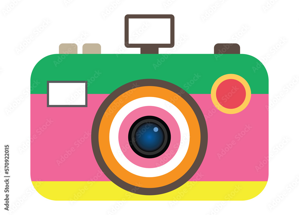 Cute colourful camera clip art Stock Illustration | Adobe Stock