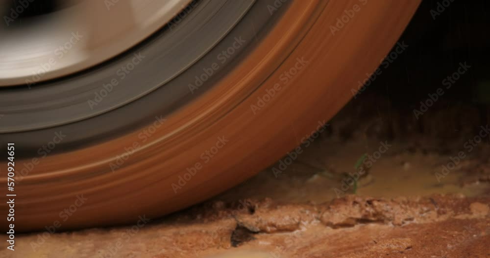 close up car wheels stuck in mud,car cannot drive out,Car is stuck on ...