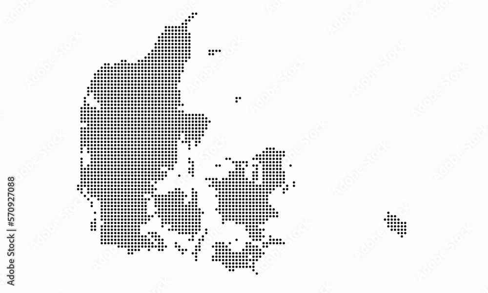 Denmark dotted map with grunge texture in dot style. Abstract vector ...