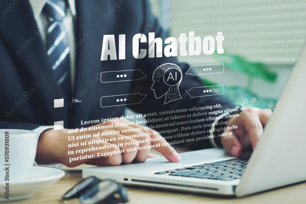 AI Chatbot, artificial intelligence of the future world Businessman ...