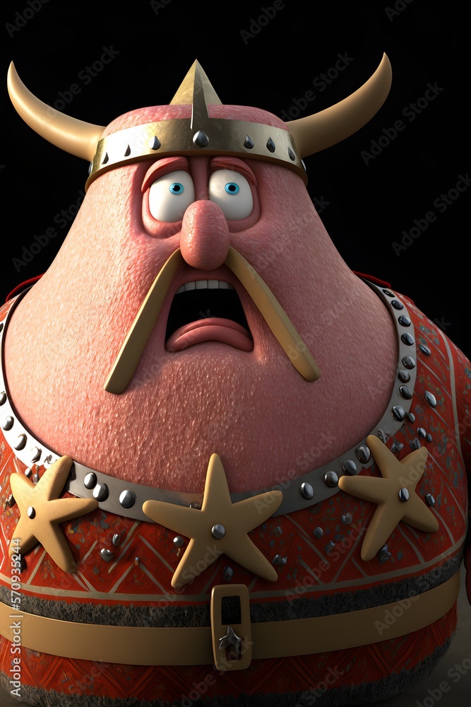patrick star turned into a viking photorealistic hyperrealistic camera ...