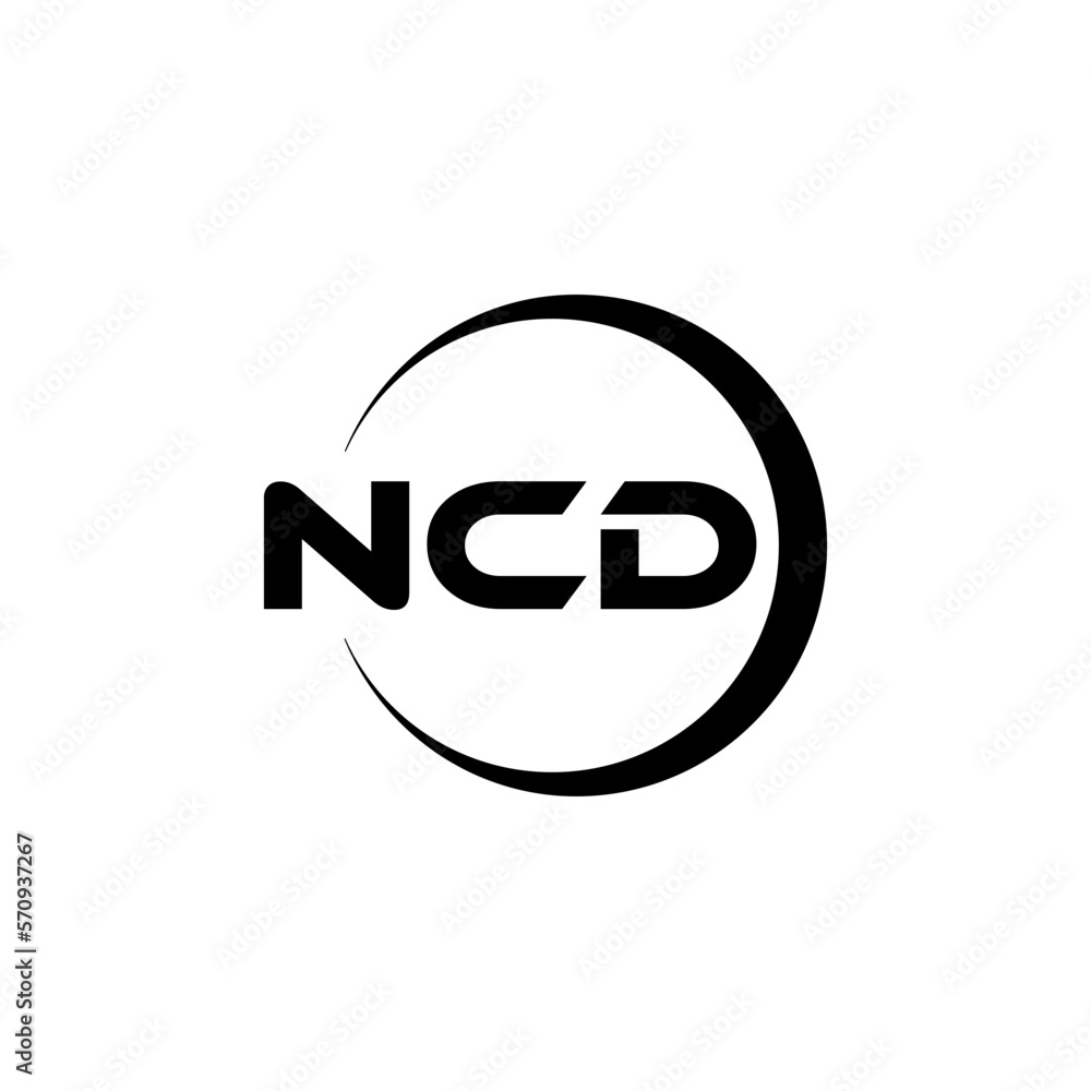 NCD letter logo design with white background in illustrator, cube logo ...