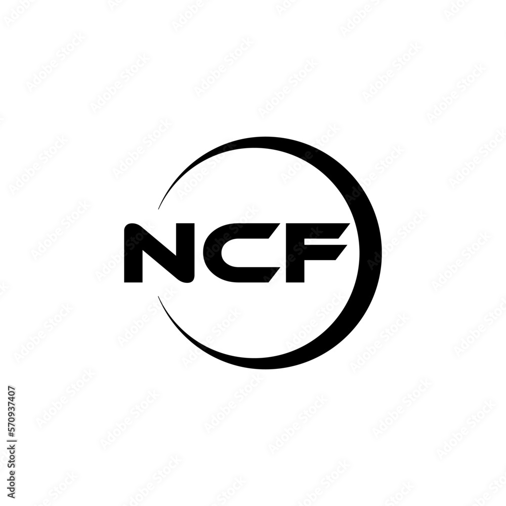 NCF letter logo design with white background in illustrator, cube logo ...