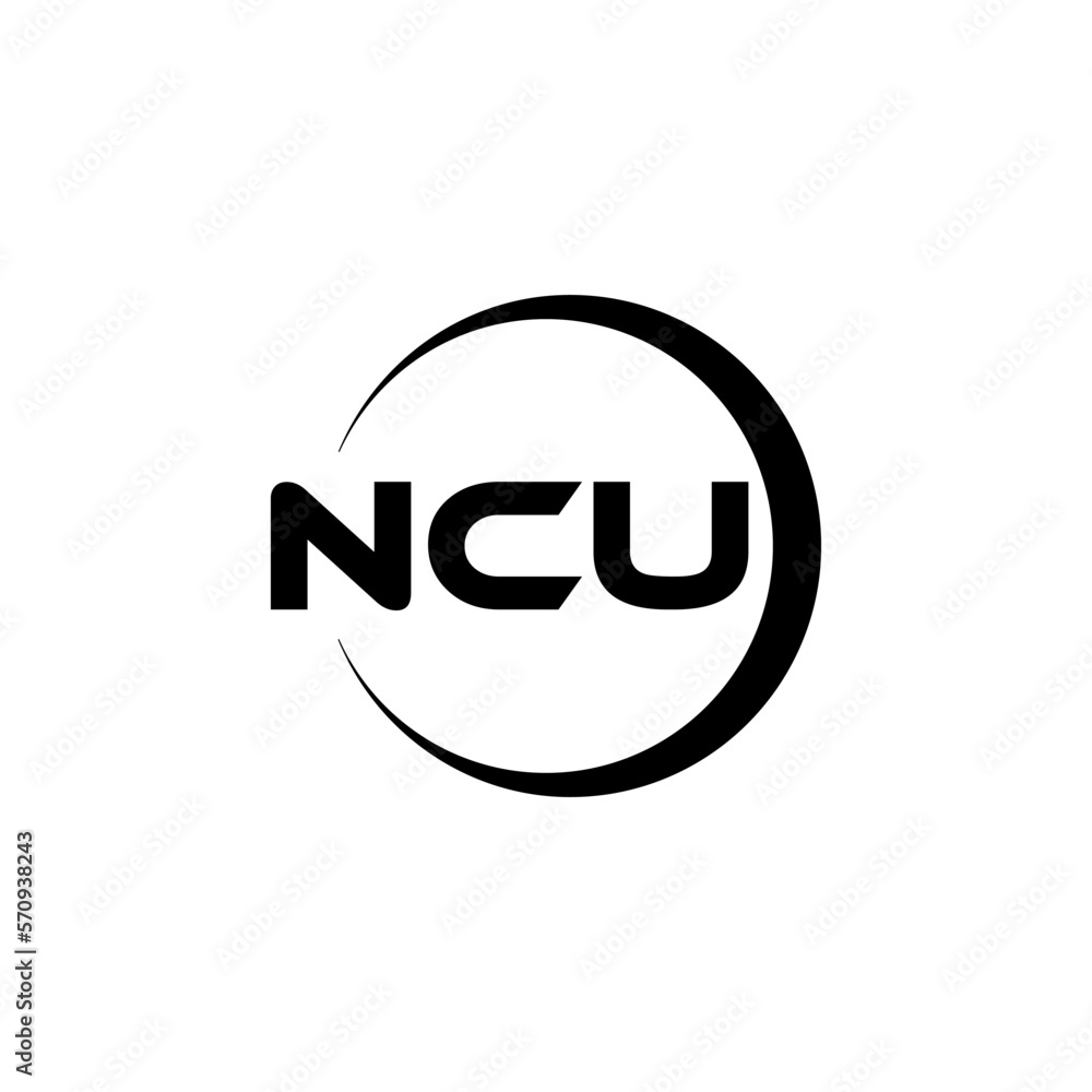 Vecteur Stock NCU letter logo design with white background in ...