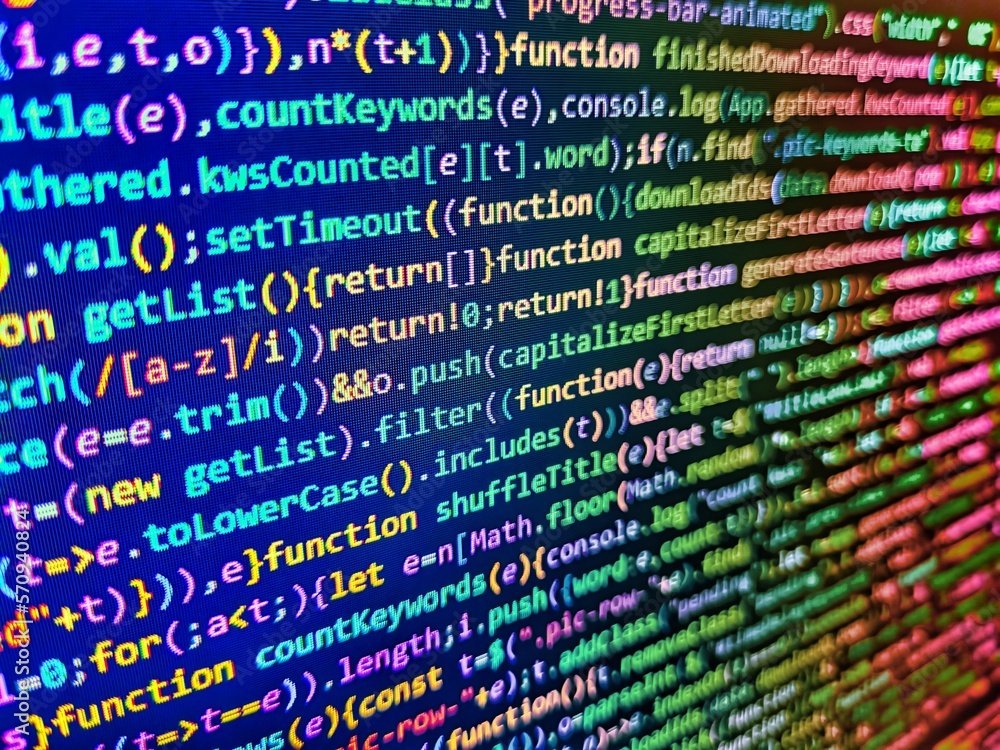 Software Developer Screen Background Source Code Script Server Logs Analysis Developer