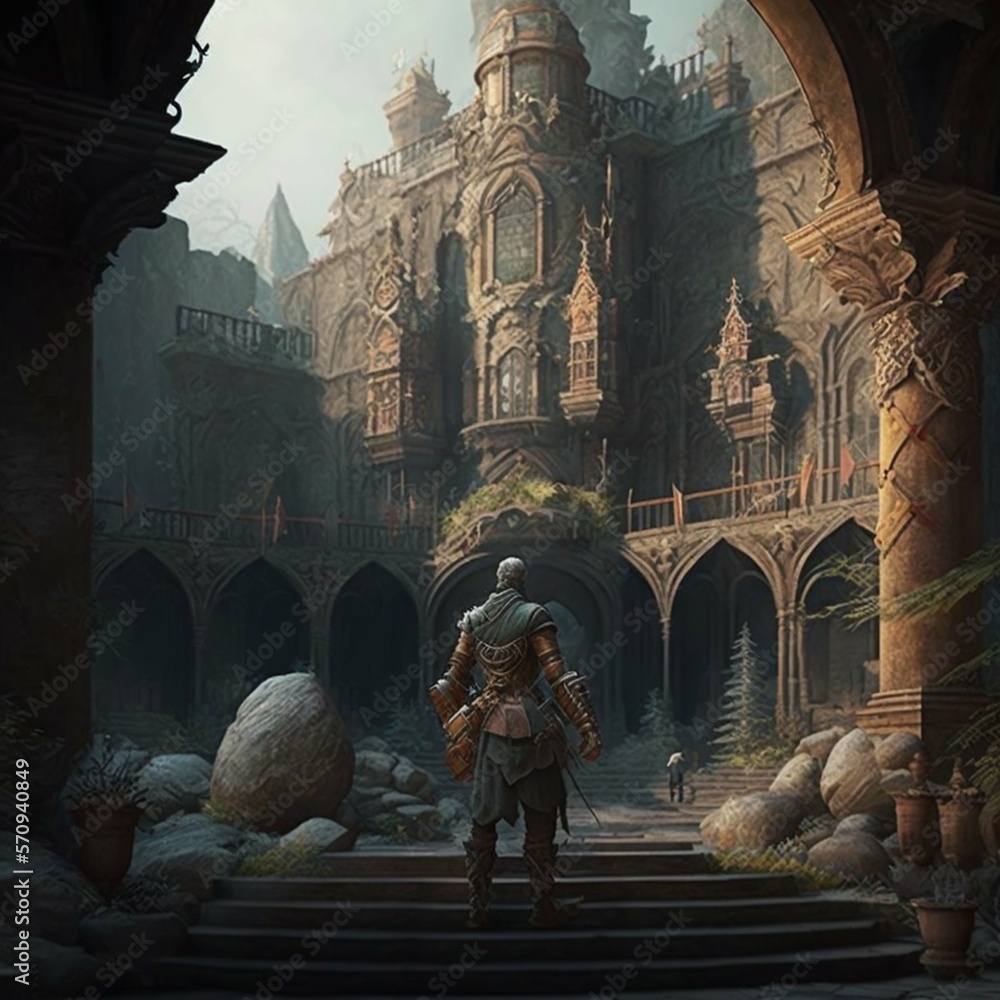 Chevalier, héros dans un château de fantasy AI generative Stock ...