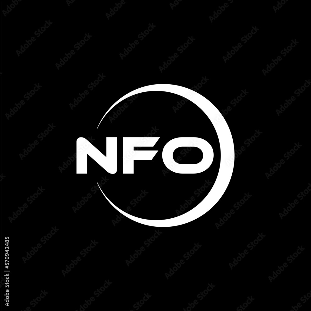 NFO letter logo design with black background in illustrator, cube logo ...