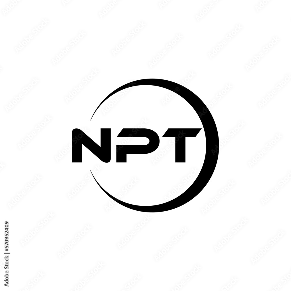 NPT letter logo design with white background in illustrator, cube logo ...