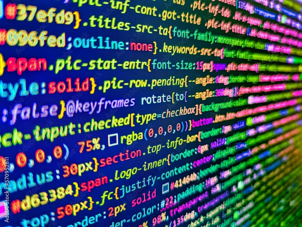 Website codes on computer monitor. Information technology website coding standards for web ...