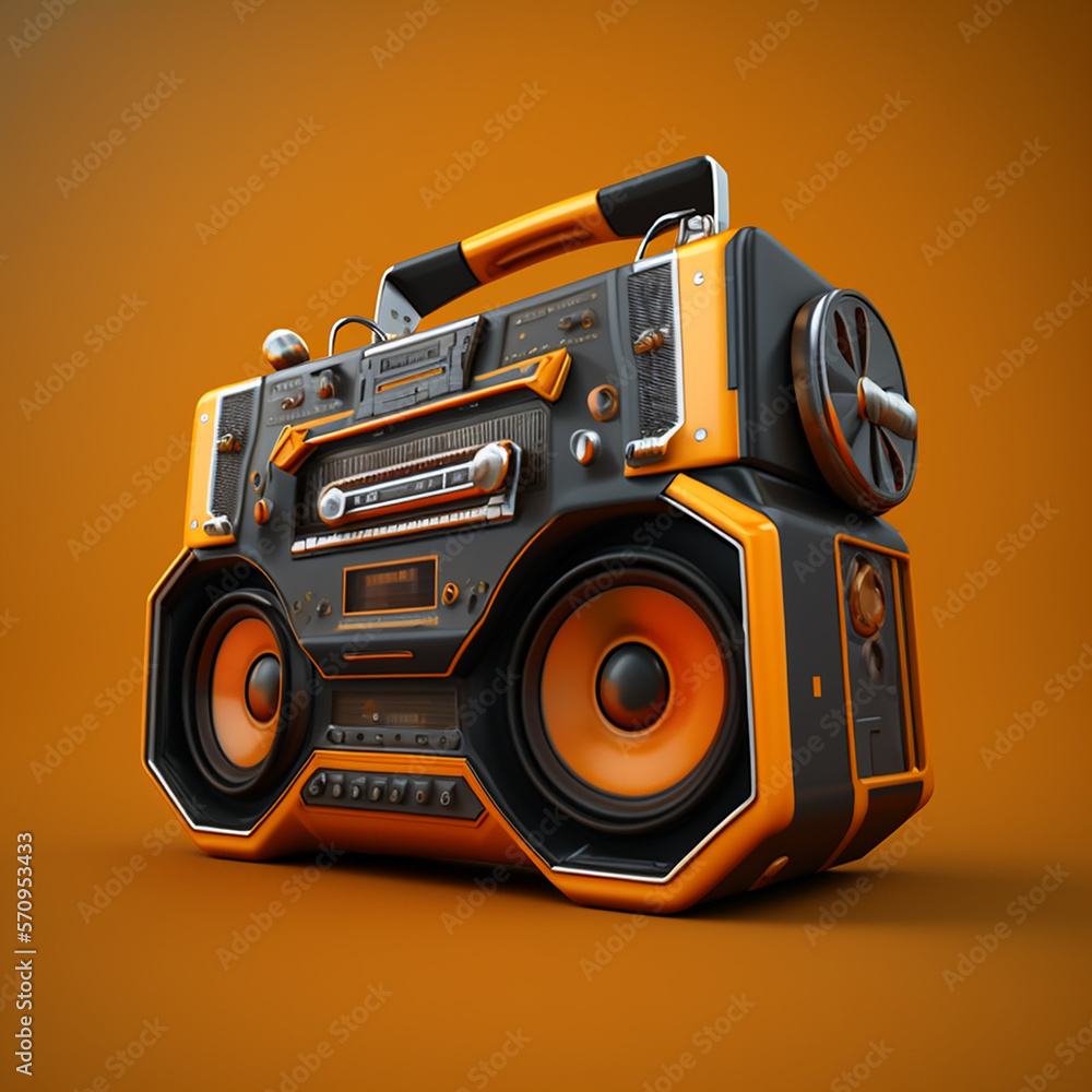cool old cartoon boombox Stock Illustration | Adobe Stock