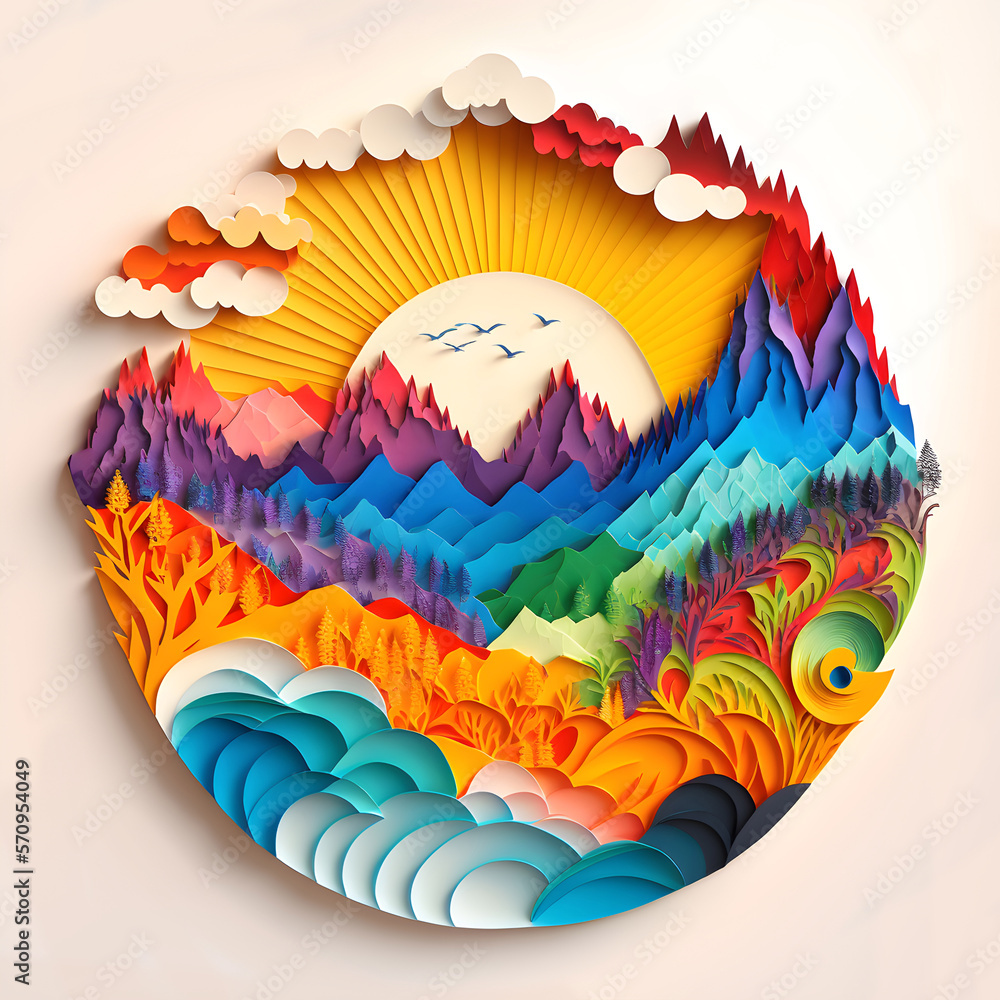 Nature Environment Papercut Global Warming. Planet Paper Origami ...