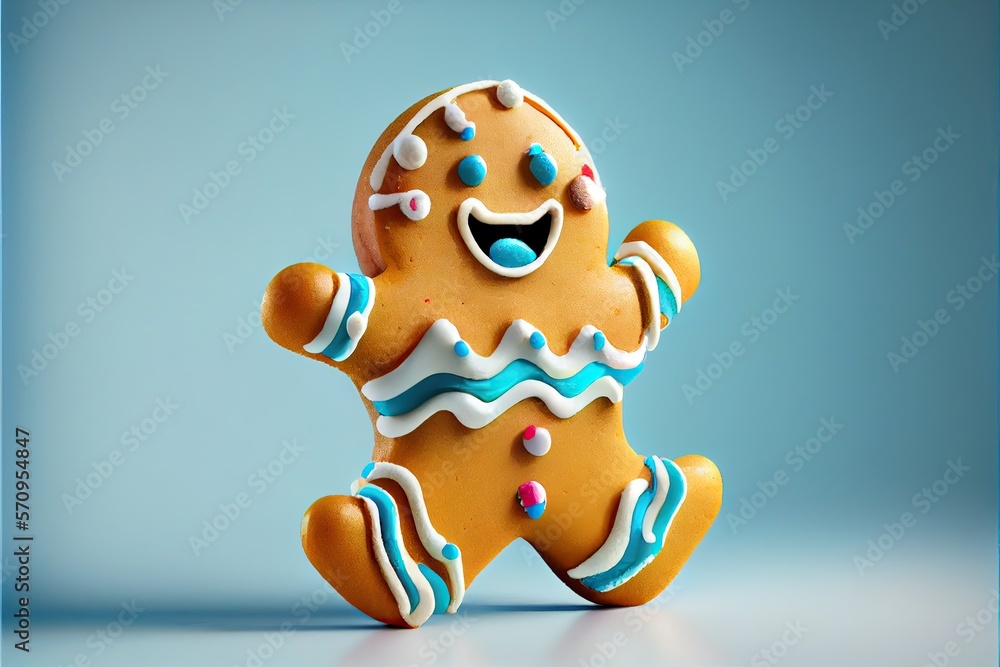 gingerbread man - cartoon character , generative ai Stock Illustration ...