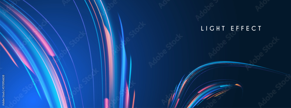 Motion striped light effect with fluid color. Abstract shining wave ...
