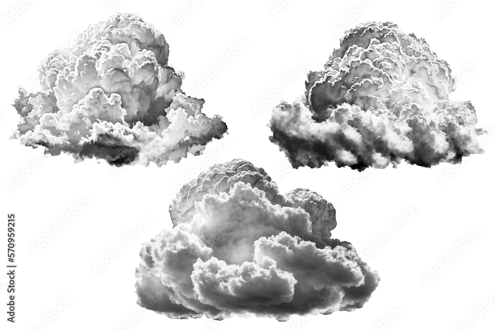 Set of 3 PNG Clouds Image - Perfect for Sky and Weather Designs ...
