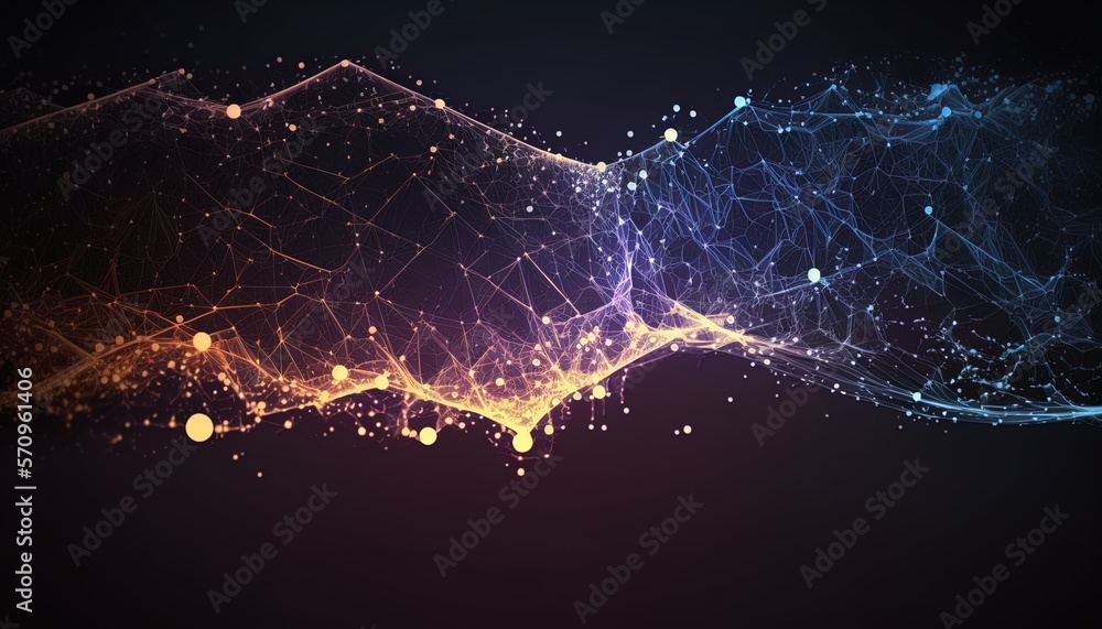 Abstract digital data mesh particle dots network background wallpaper ...