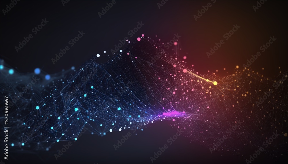 Abstract digital data mesh particle dots network background wallpaper ...