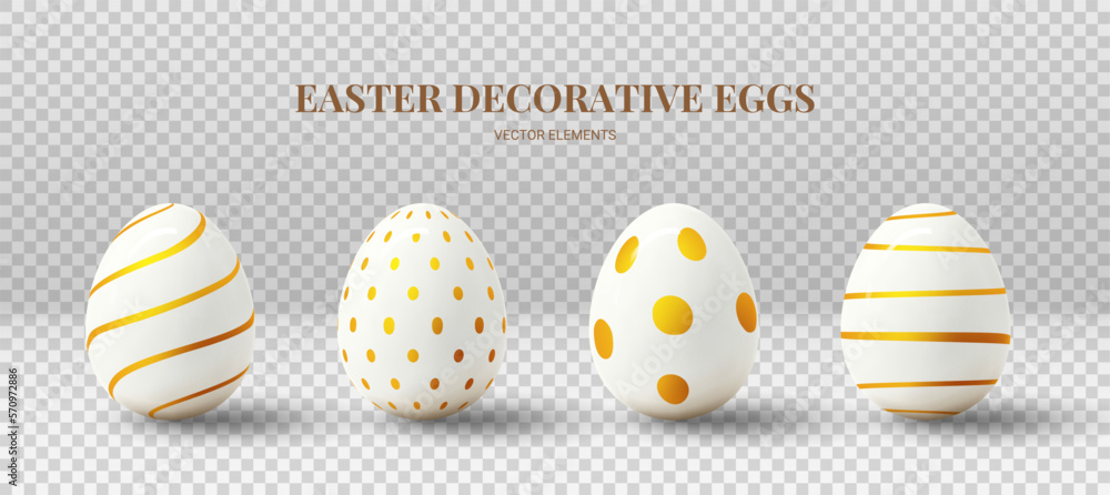 Set of eggs isolated on checkered background. Realistic 3d eggs with ...