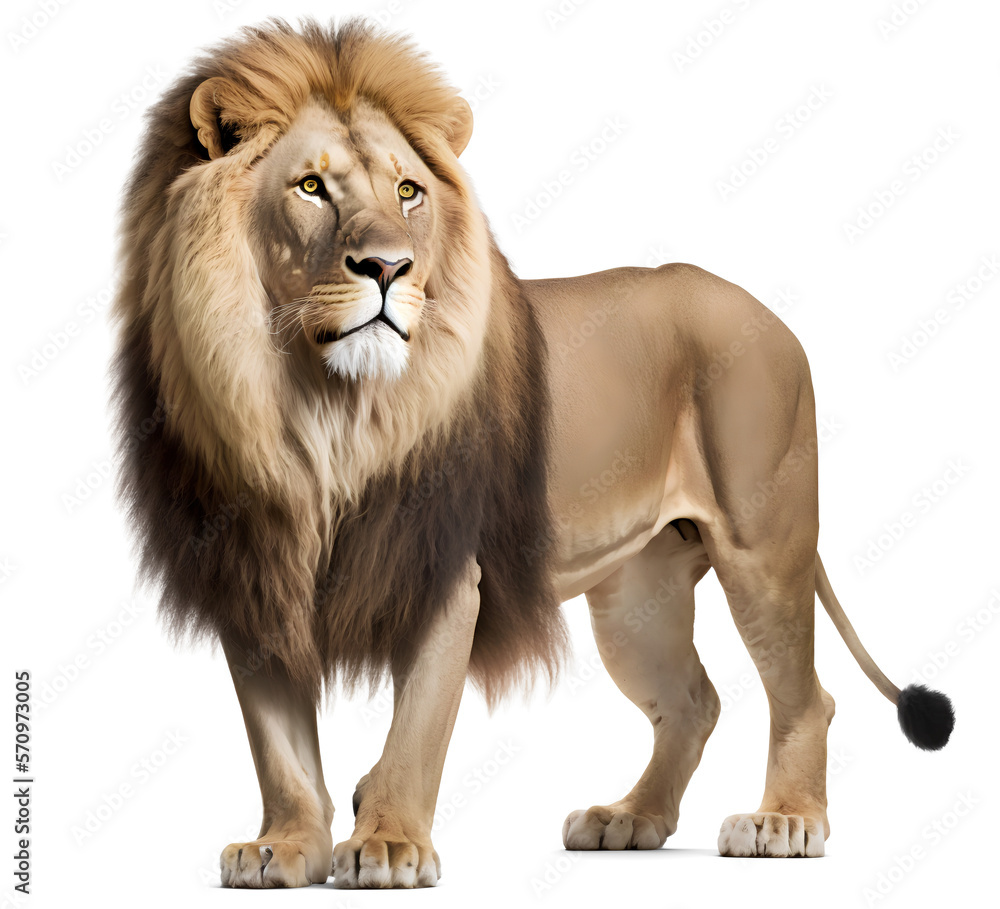 Lion, isolated background. Generative AI Stock Illustration | Adobe Stock