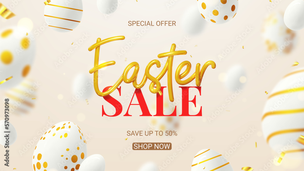 Vector illustration for Easter sale. Vector holiday illustration with ...