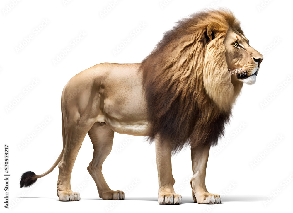 Lion, side profile view, isolated on transparent background. Generative ...