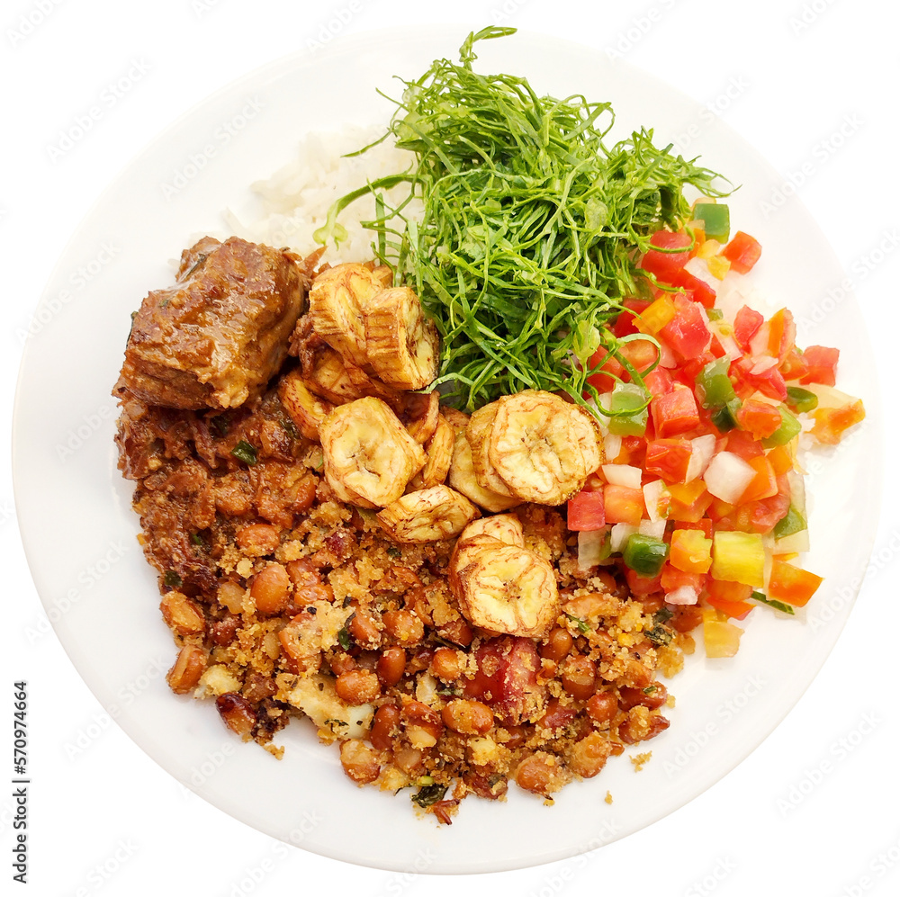 Traditional brazilian meal called "prato feito" with locals ...