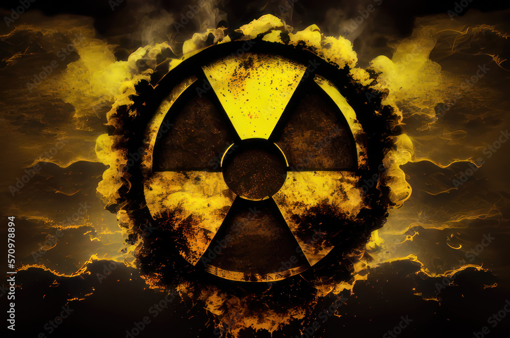 An abstract background of radiation symbol, AI generated ilustração do ...