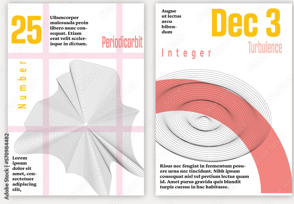 A4 Flyer 3D Geometric Wireframe Shape Simple Layout Science Event Stock ...