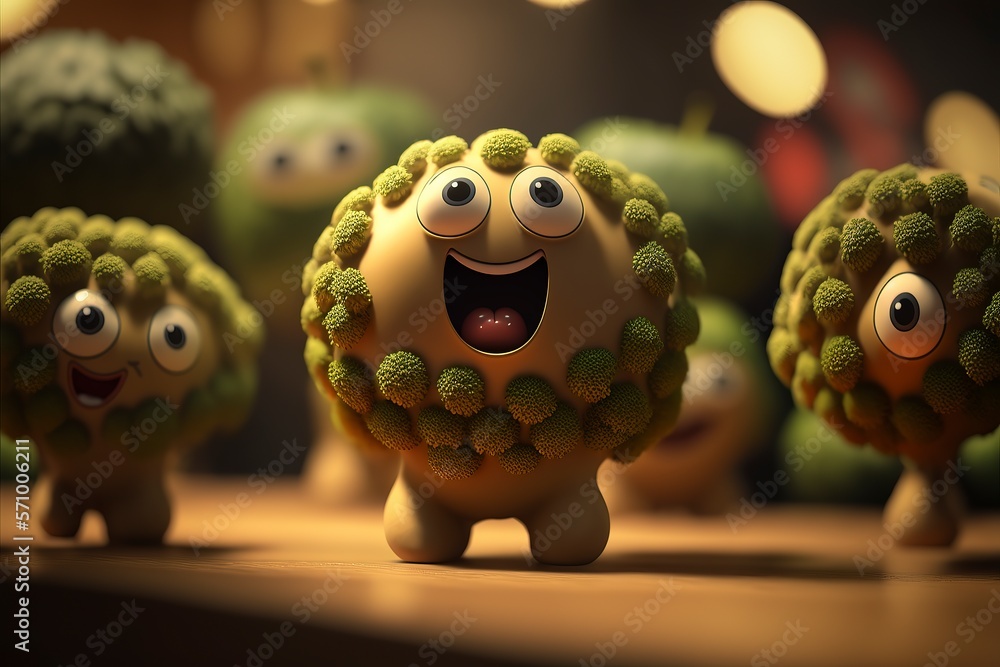 Very funny and cute fruits and vegetables characters, Ready for Action ...