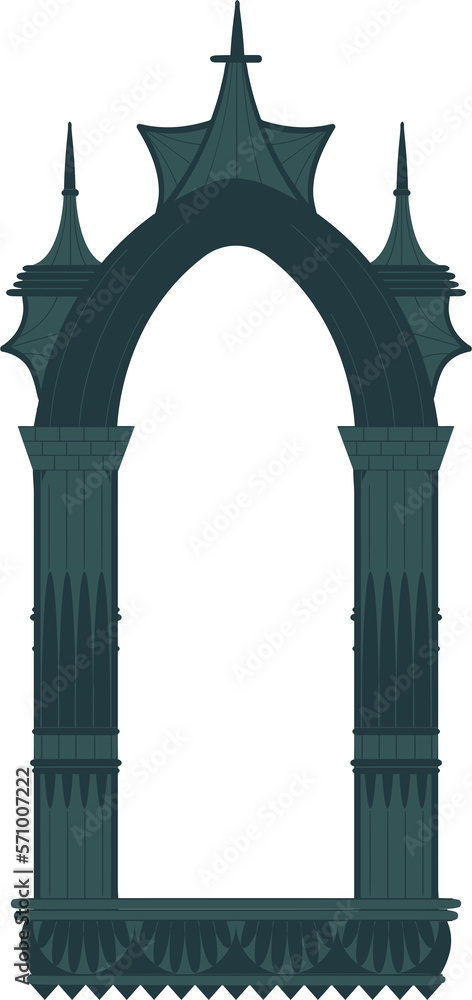 Gothic architecture decor arch canopy column Stock Illustration | Adobe ...