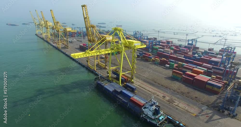 Container port Tanjung Emas Semarang with many containers and Cranes in ...