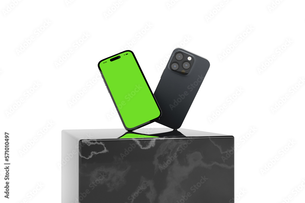 3d render illustration of apple iphone 14 pro mockup ui app display ...