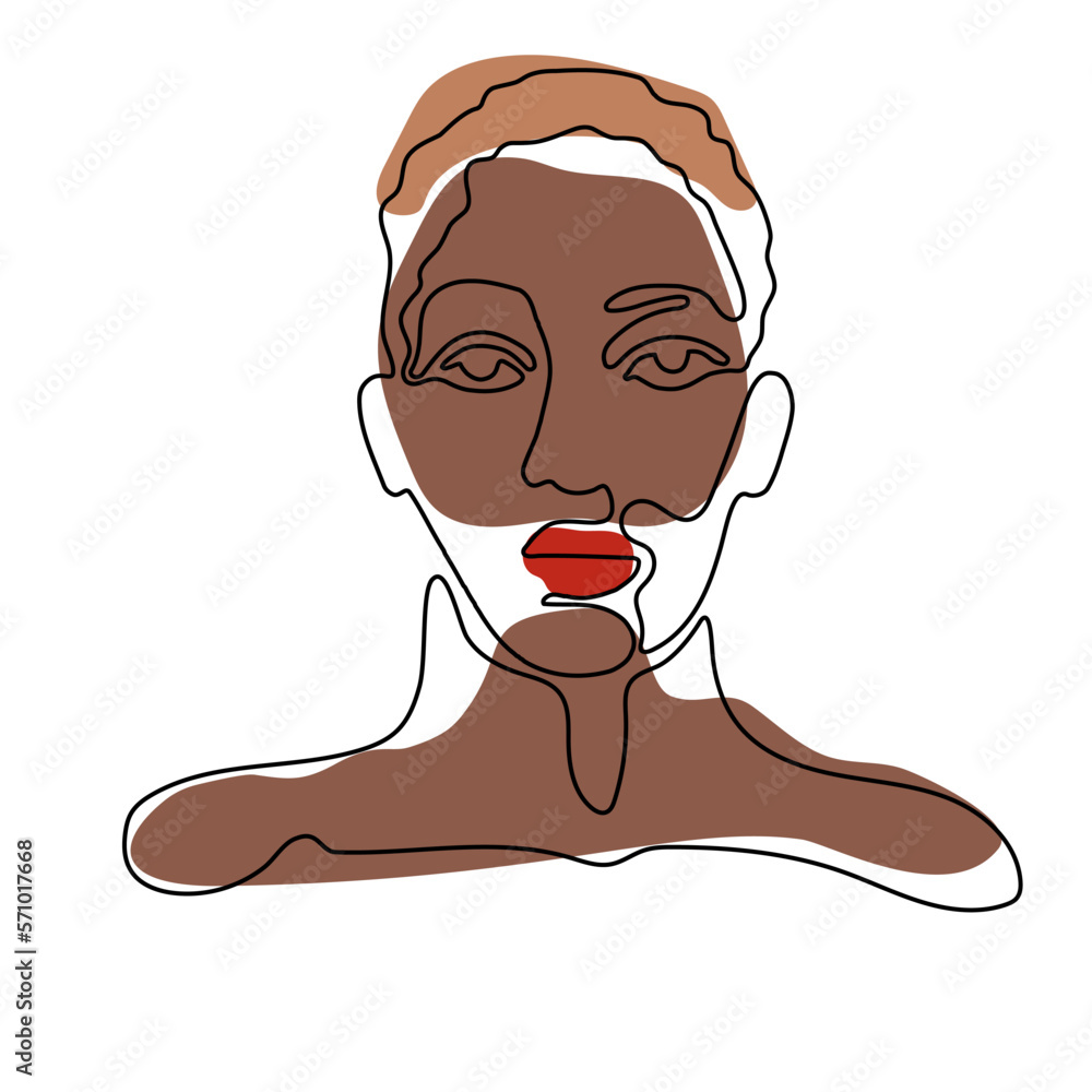 Vetor de Black history month line art vector illustration. Afro people ...