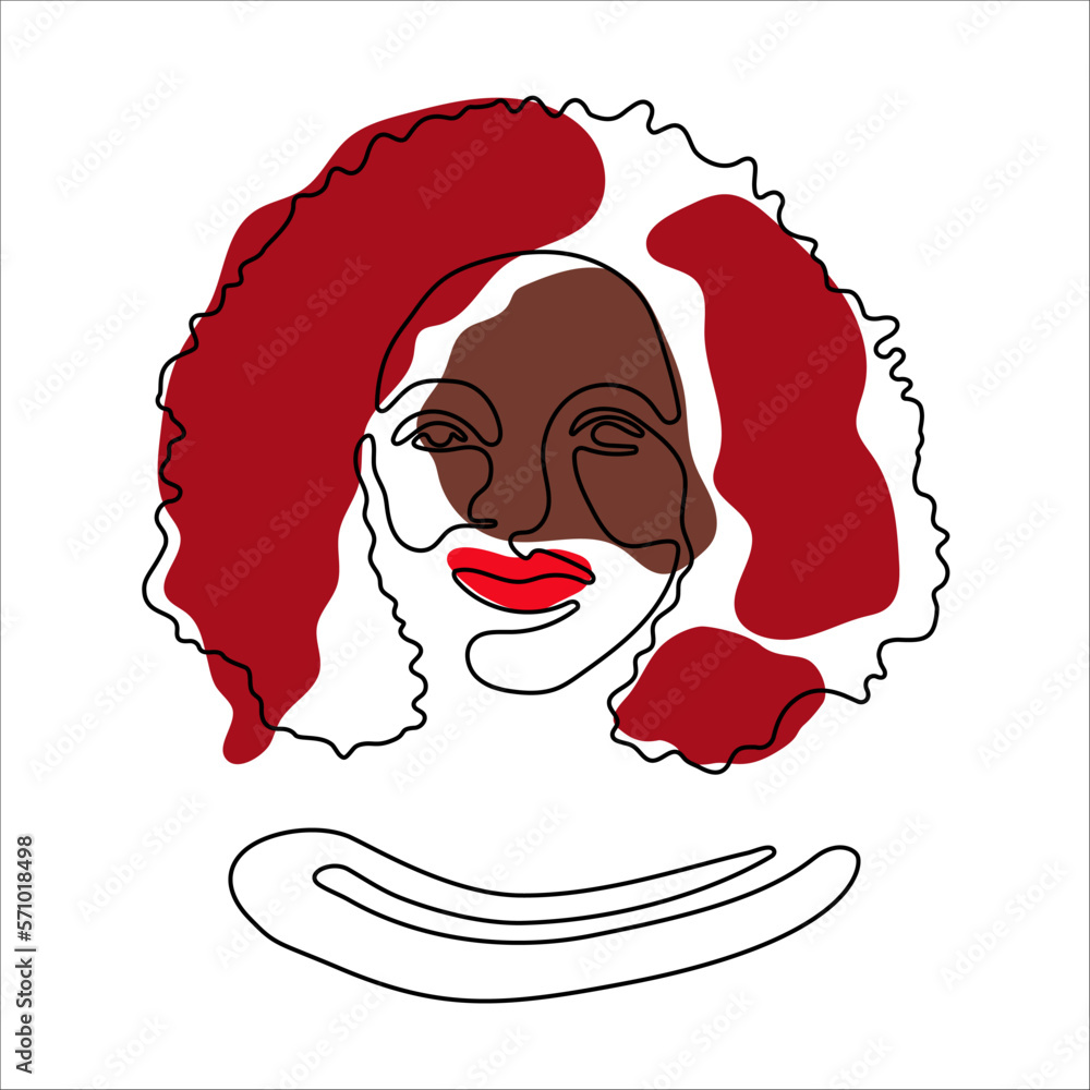 Black history month line art vector illustration. Afro people outline ...