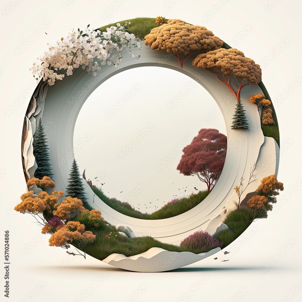 Circular Logo Frame Design. Background for circle logos. Detailed ...