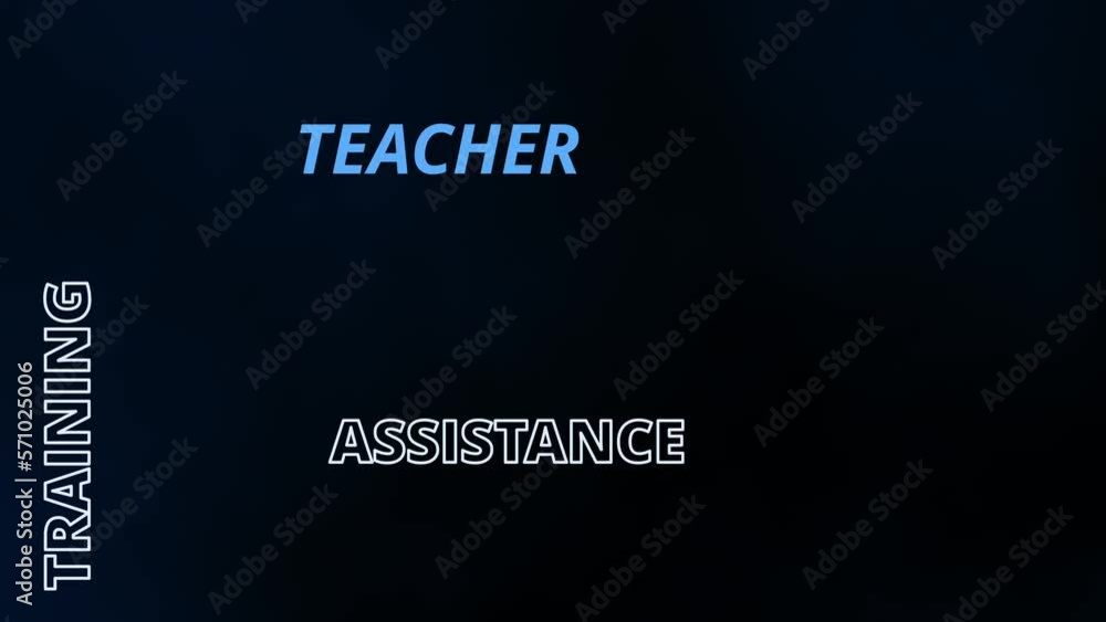 Animated coaching terms word cloud for professional training and ...
