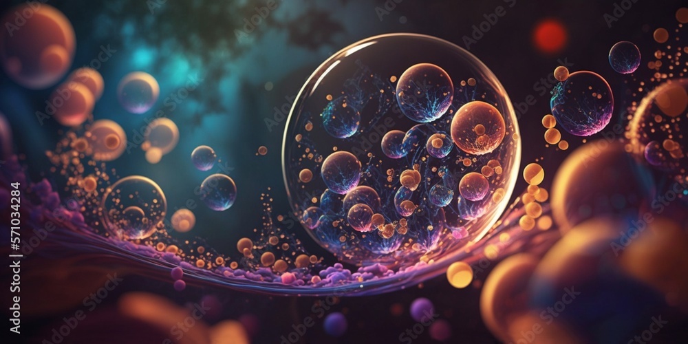 Pretty bubbles background with dark colors, perfect circles, highly ...