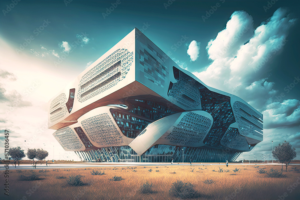 futuristic university building depicting images of future in form of ...