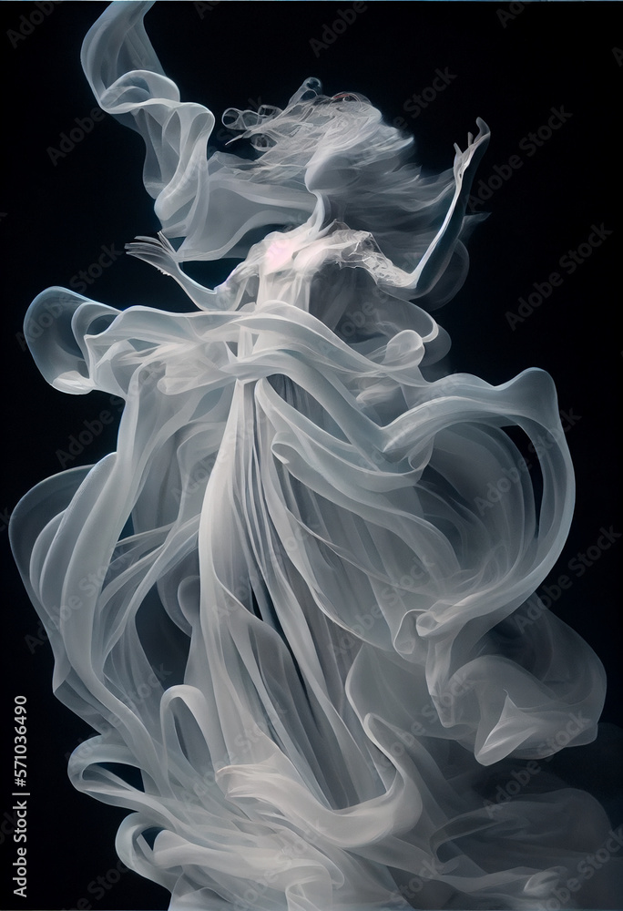 Female Ghost - Digital illustration - Generated by Artificial ...